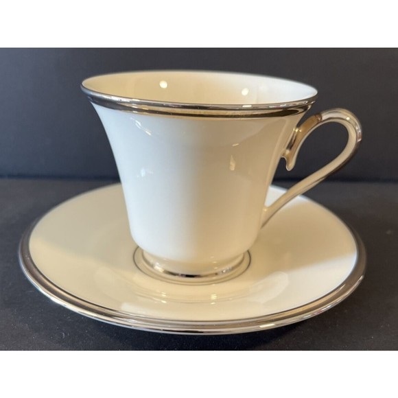 Lenox | Dining | Lenox Fine China Solitaire Footed Cup And Saucer Set ...
